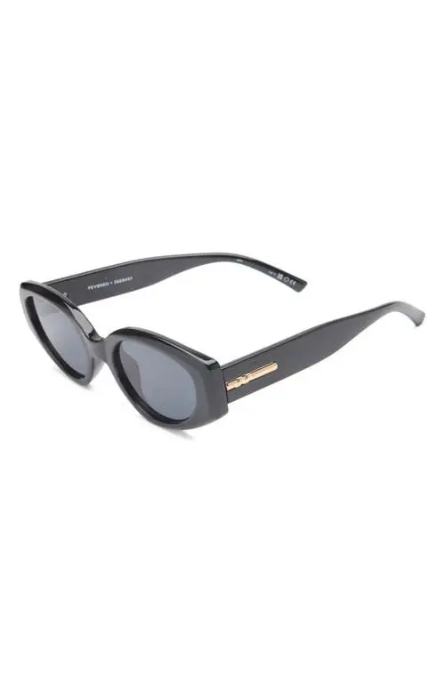Le Specs Fevered 53mm Oval Sunglasses - Black/smoke Mono