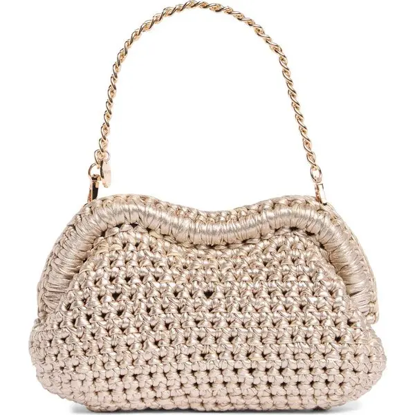 OLGA BERG Taylor Crochet Clutch - Gold