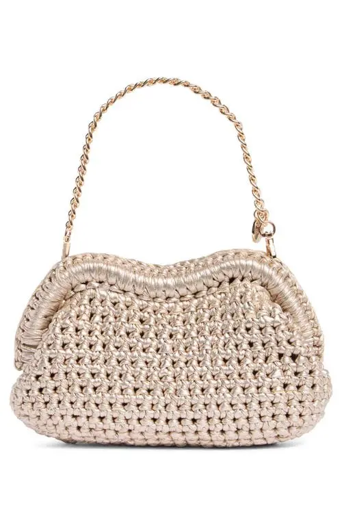 OLGA BERG Taylor Crochet Clutch - Gold