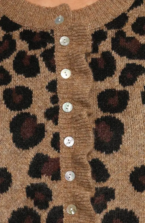 PETAL & PUP Asha Leopard Print Cardigan