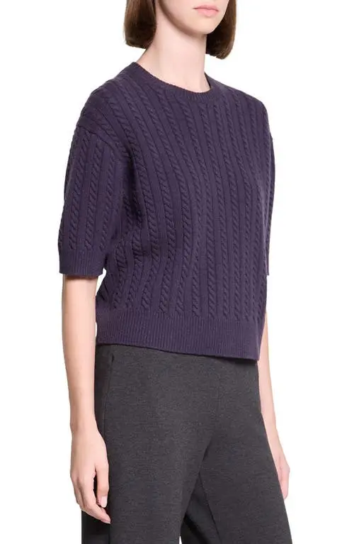 Theory Short Sleeve Cashmere Sweater - Nightshade