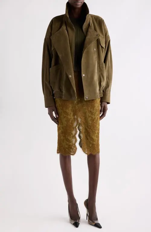 Saint Laurent Double Collar Leather Jacket