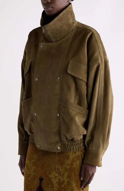 Saint Laurent Double Collar Leather Jacket