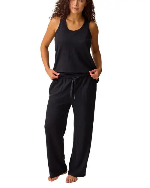 KINDRED BRAVELY Waffle Maternity And Nursing Three-piece Lounge Set - Black