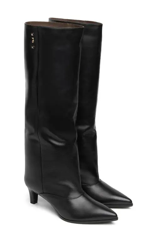 NEROGIARDINI Cuffed Pointed Toe Knee High Boot