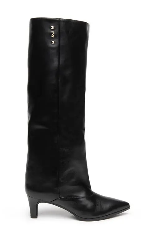 NEROGIARDINI Cuffed Pointed Toe Knee High Boot