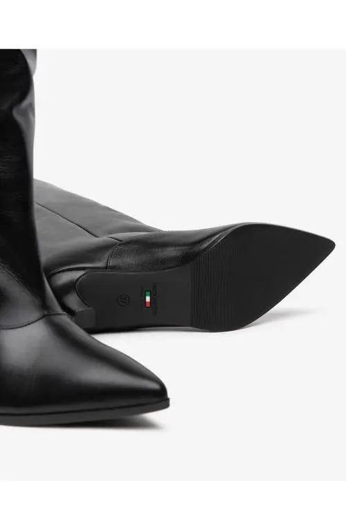 NEROGIARDINI Cuffed Pointed Toe Knee High Boot