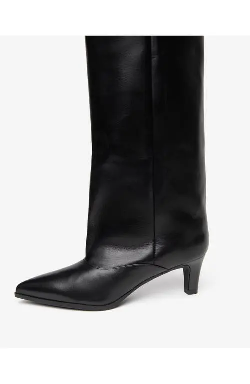 NEROGIARDINI Cuffed Pointed Toe Knee High Boot