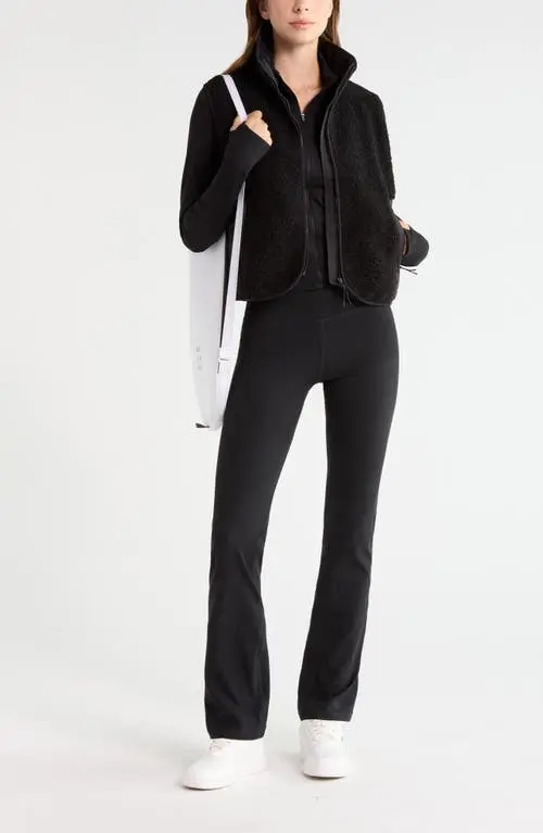 Zella Summit Faux Shearling Hybrid Vest - Black