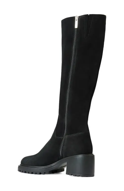 Aquatalia Delilah Weatherproof Leather Knee High Boot - Black Suede