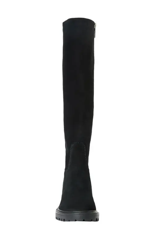Aquatalia Delilah Weatherproof Leather Knee High Boot - Black Suede