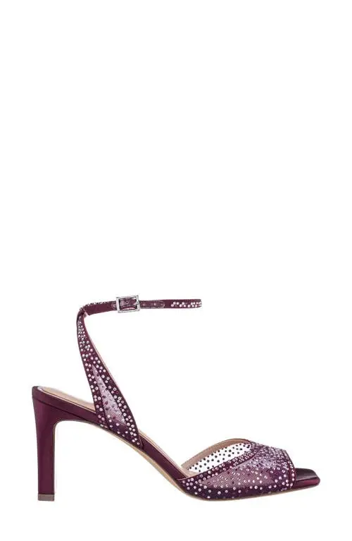 Nina Agnus Crystal Mesh Sandal - Bordeaux