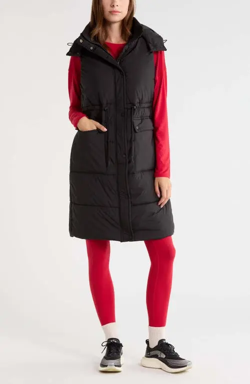 Zella Solstice Longline Puffer Vest - Black