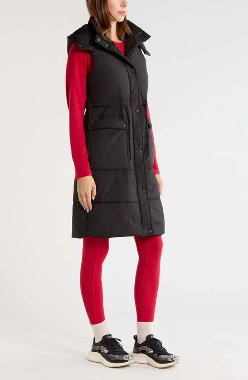 Zella Solstice Longline Puffer Vest - Black