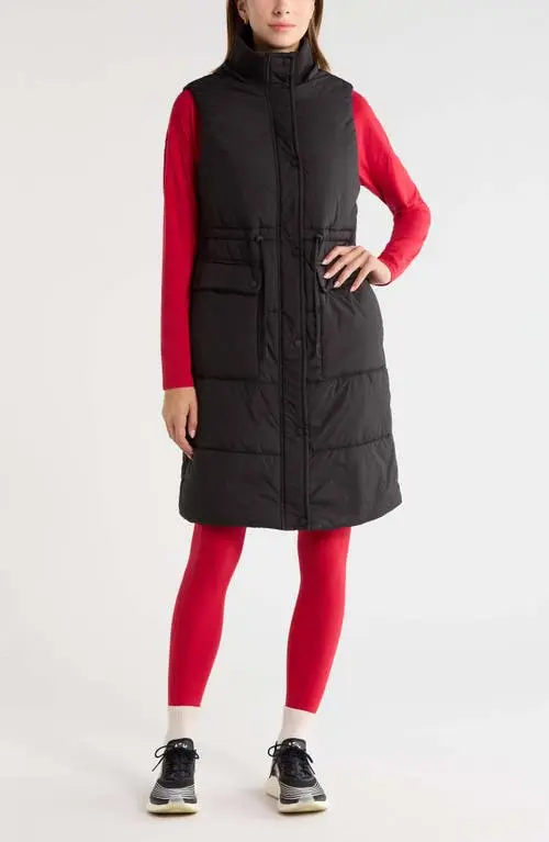 Zella Solstice Longline Puffer Vest - Black