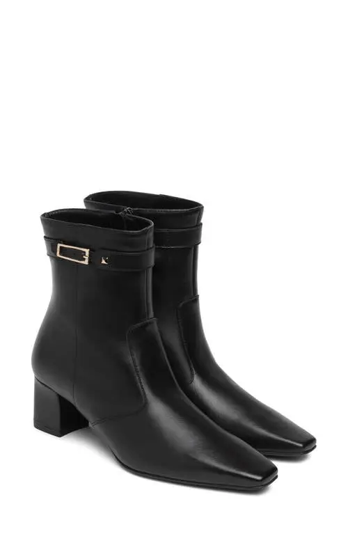 NEROGIARDINI Leather Block Heel Bootie