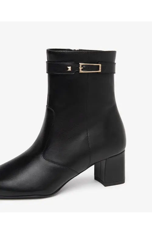 NEROGIARDINI Leather Block Heel Bootie