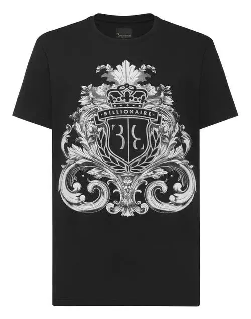 BILLIONAIRE T-shirt Round Neck Baroque - Black