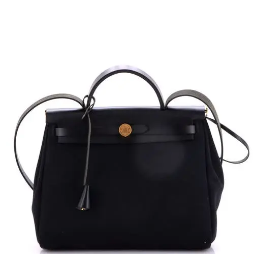 Hermès Herbag Zip Leather And Toile 31