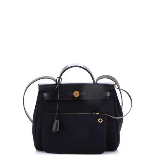 Hermès Herbag Zip Leather And Toile 31