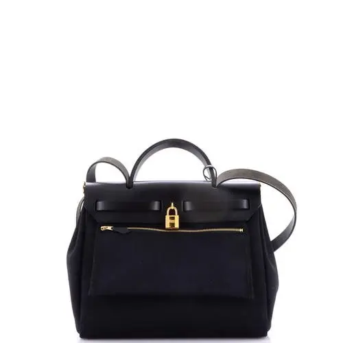 Hermès Herbag Zip Leather And Toile 31