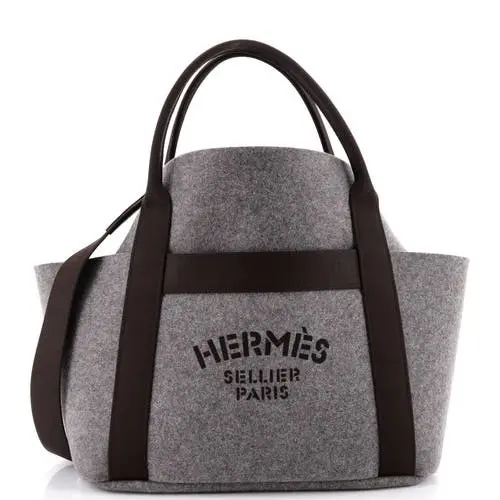 Hermès Sac De Pansage Groom Handbag Felt - Grey