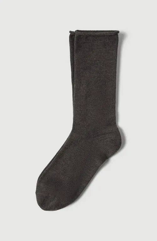 Brunello Cucinelli Stretch Cashmere Knit Socks - Lignite Grey