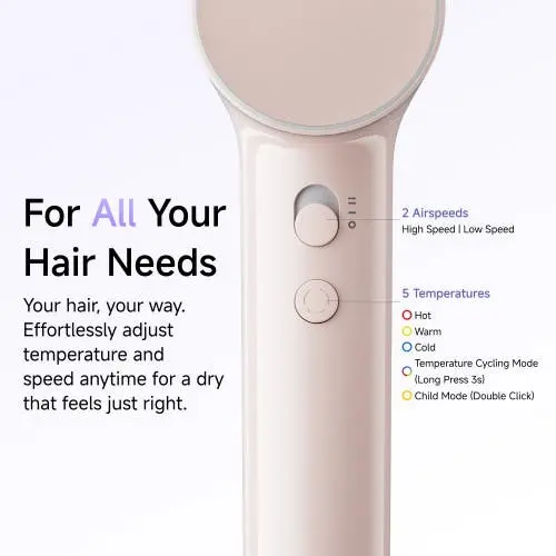 LAIFEN Swift Air Hair Dryer With 1 Nozzle - Pink