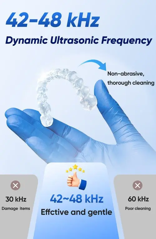 MYSMILE Ms208 Ultrasonic Retainer Cleaner With Uv Light - Black