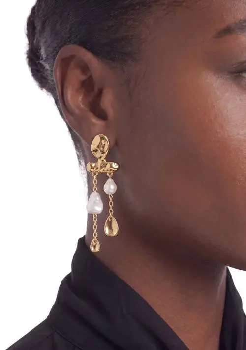 AREA STARS Fariha Pearl Teardrop Earrings