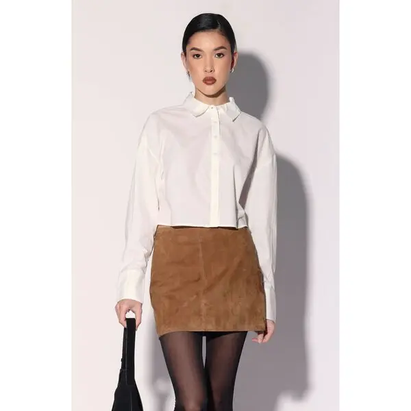 Walter Baker Sidney Suede Leather Skirt