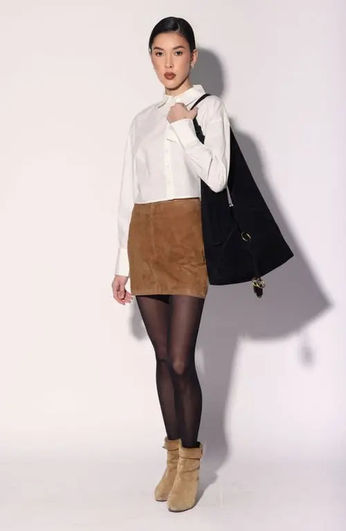 Walter Baker Sidney Suede Leather Skirt