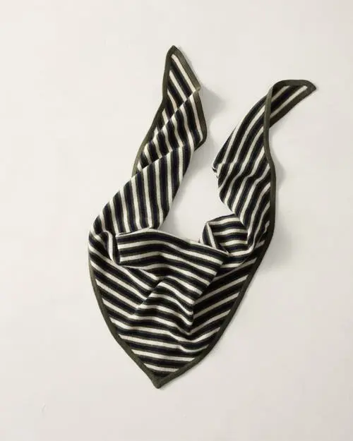 HAVEN WELL WITHIN Wool And Cashmere Striped Triangle Scarf - Grape Leaf Multi