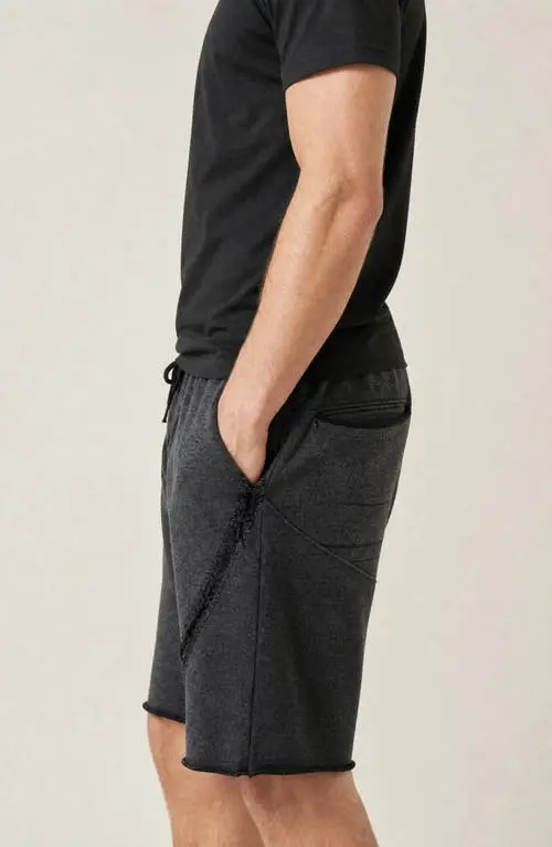 MODENAIRE Washed Drawstring Casual Shorts With Raw Edge Detail
