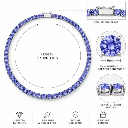 DONATELLO GIAN Round Cut Tanzanite Tennis Necklace