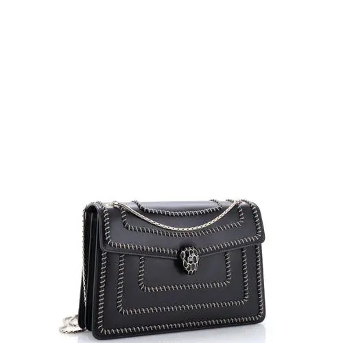 BVLGARI Serpenti Forever Shoulder Bag Embellished Leather Medium