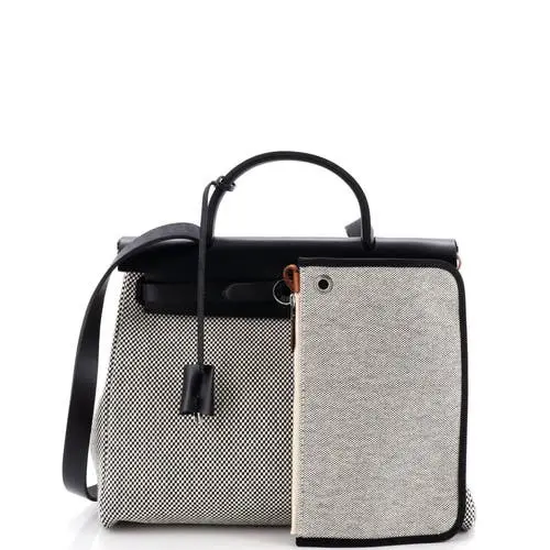 Hermès Herbag Zip Criss Viking Toile And Leather 31 - Black
