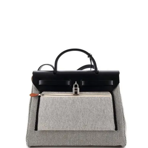 Hermès Herbag Zip Criss Viking Toile And Leather 31 - Black