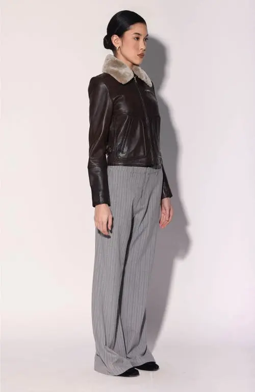 Walter Baker Liza Leather Fur Jacket
