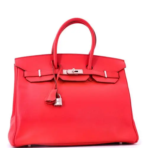 Hermès Birkin Handbag Pink Epsom With Palladium Hardware 35 - Red