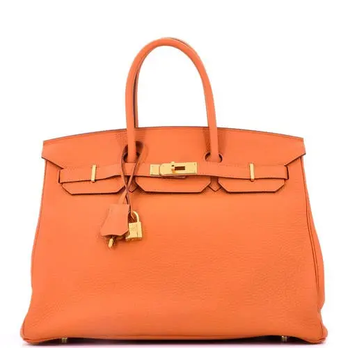 Hermès Birkin Handbag Togo With Gold Hardware 35 - Orange