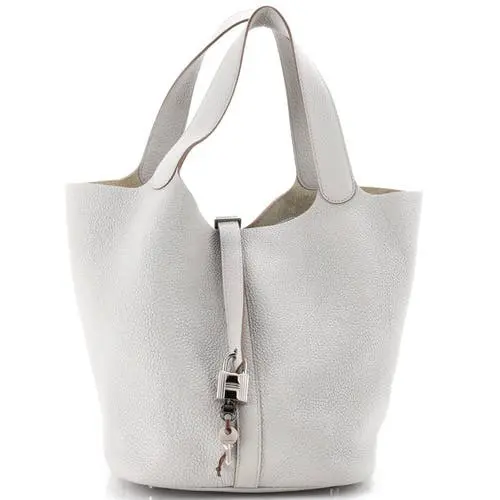Hermès Picotin Lock Bag Clemence Gm - Grey