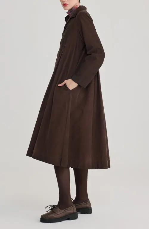 LUUKAA Thea Velvet Shirt Dress