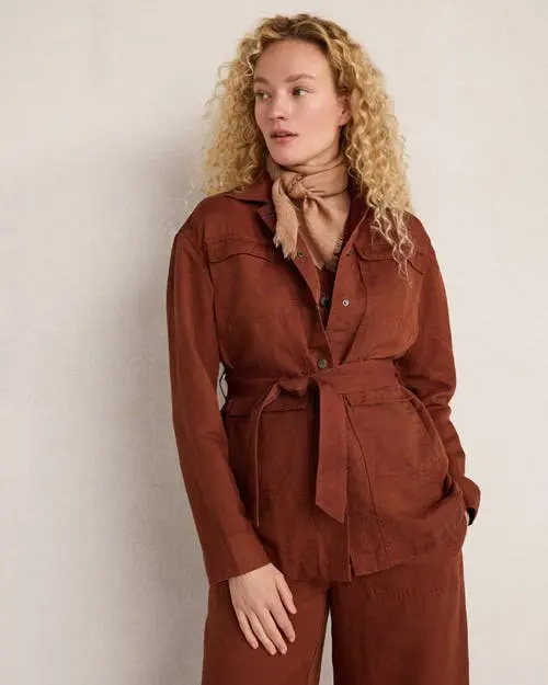 HAVEN WELL WITHIN Linen Blend Dobby Field Jacket