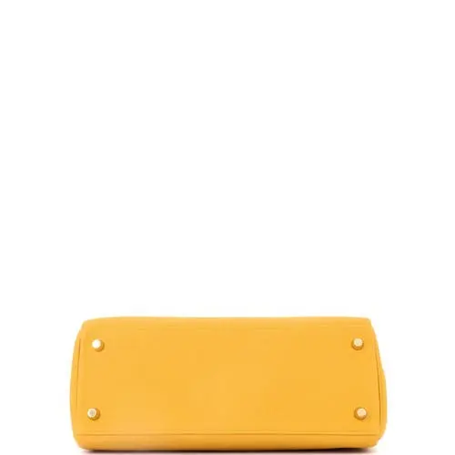 Hermès Kelly Handbag Togo With Gold Hardware 28 - Yellow