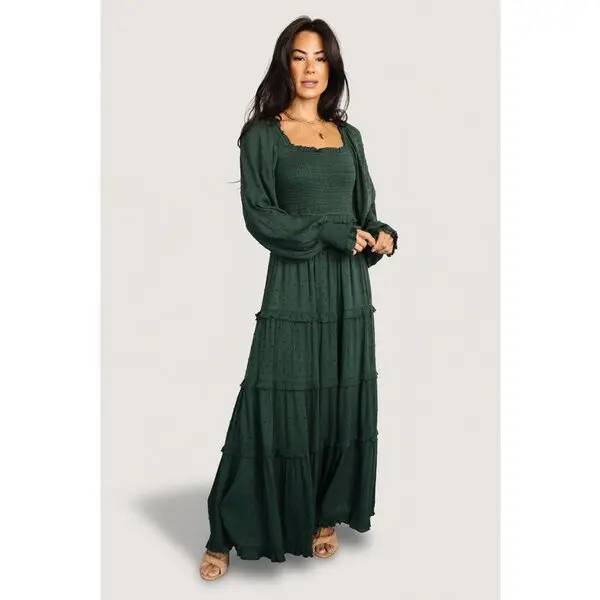 BALTIC BØRN Amanda Smocked Dotted Maxi Dress
