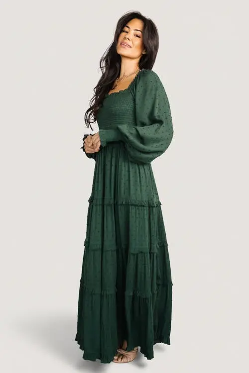 BALTIC BØRN Amanda Smocked Dotted Maxi Dress