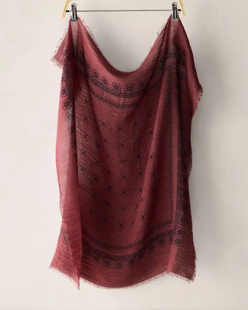 HAVEN WELL WITHIN Oversized Wool Bandana - Garnet Multi