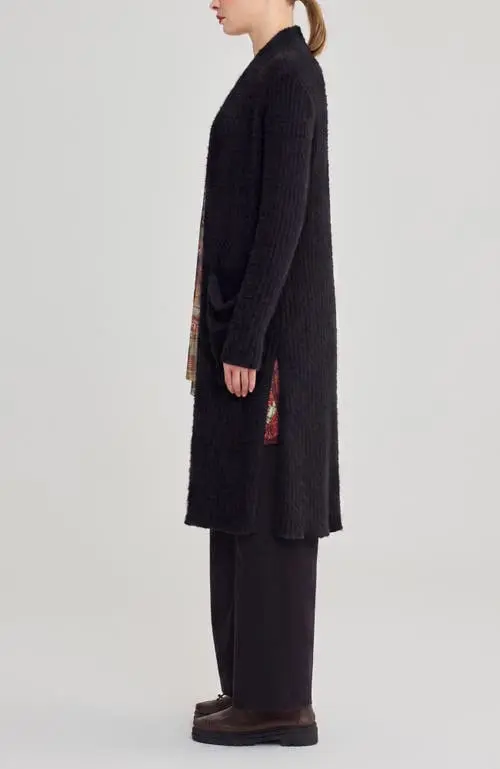 LUUKAA Lou Shaggy Knit Cardigan - Black