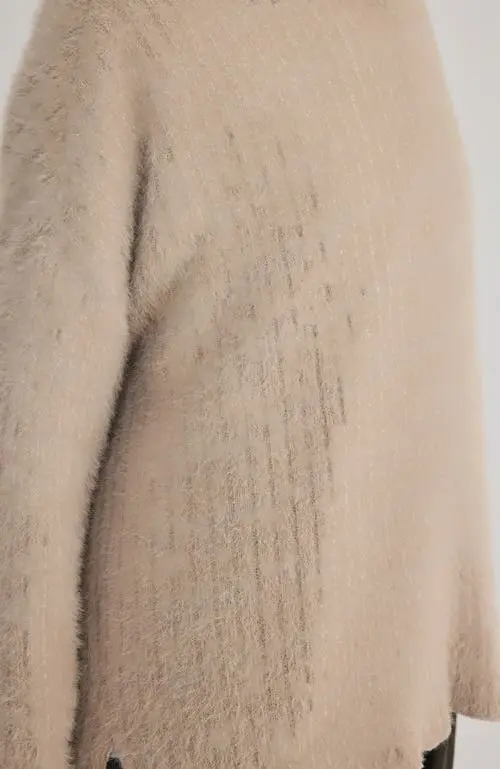 LUUKAA Juliette Shaggy Knit Sweater - Beige